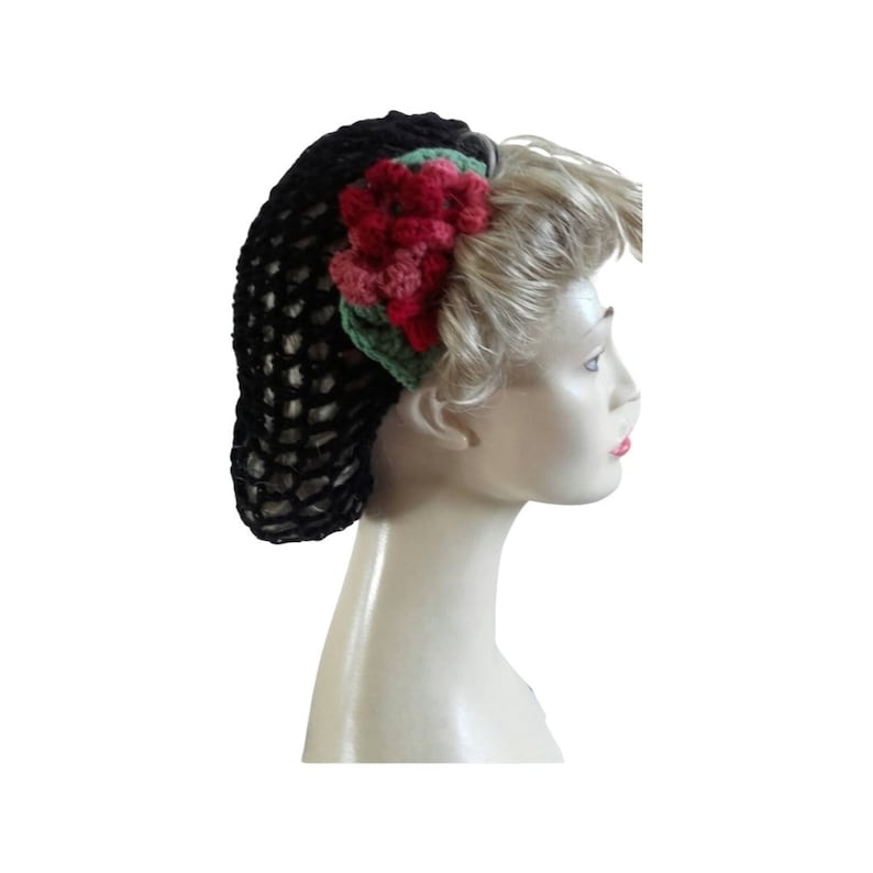 Black Snoodcrochet Snood Black Hairnet 1940s Hairnet Hair - Etsy