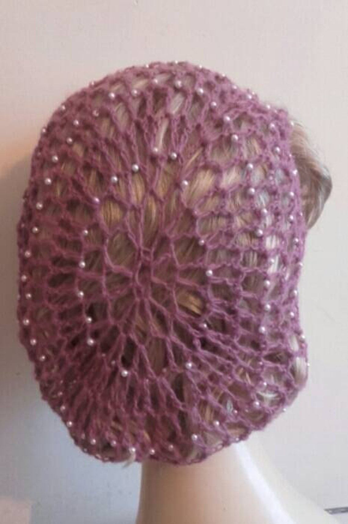 Pearl Snood, Vintage Wedding, Crochet Snood, Victorian Hair Peice,larp ...