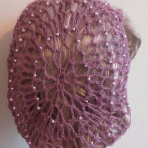 Pearl Snood, Vintage Wedding, Crochet Snood, Victorian Hair Peice,larp ...