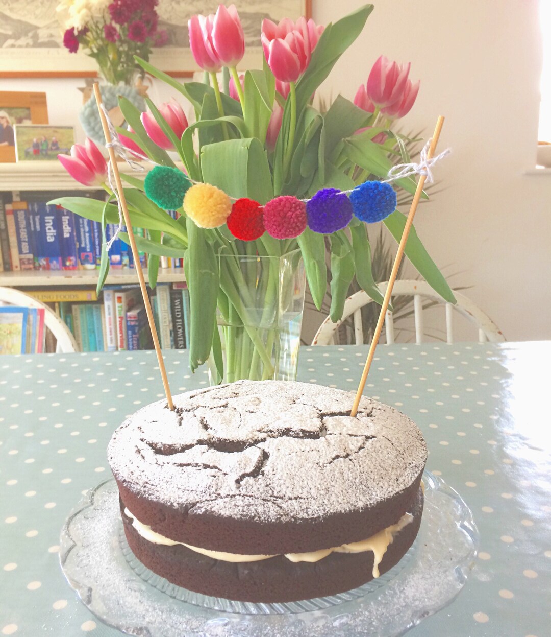 Pompom Cake Topper - Birthday, Christmas, Wedding Cake Topper, Cake ...