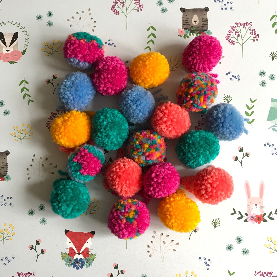 Mini Handmade Pom Poms (2cm) - Made to Order Perfectly Trimmed Acrylic ...
