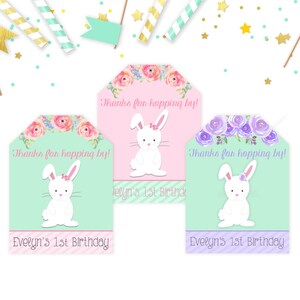 Bunny Favor Tags Bunny Birthday Bunny Favor Tags Printable First ...