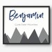 Mountain Nursery Decor Printable Personalized Name Gift for Boys Climb ...