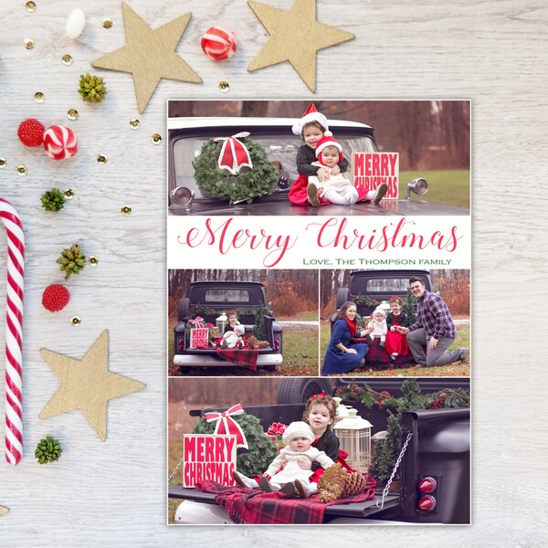 Merry Christmas Horizontal Printable - Etsy