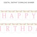 Swan Happy Birthday Banner Printable Instant Download Blush Pink Gold ...