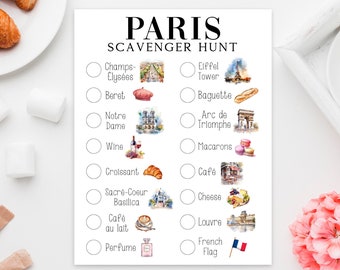Paris Scavenger Hunt Printable Paris Birthday Party Game Printable ...