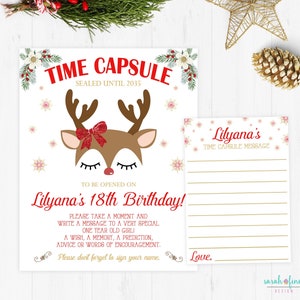 Reindeer Deer Time Capsule First Birthday Printable Time Capsule Sign ...
