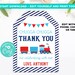 Train Favor Tags Train Thank You Tags Printable Train Birthday Party ...