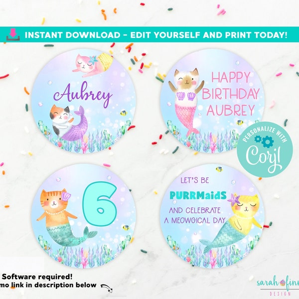 Mermaid Cat Cake Topper - Etsy