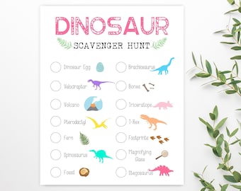 Scavenger Hunt Cards Dinosaur Scavenger Hunt Dinosaur Birthday Party ...