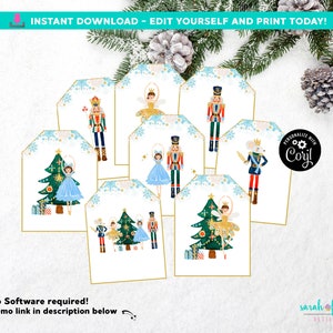 Nutcracker Gift Tags Editable Printable Christmas Gift Tags Sugar Plum ...
