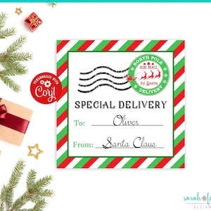 EDITABLE North Pole Gift Tag From Santa Christmas Tag Special Delivery ...