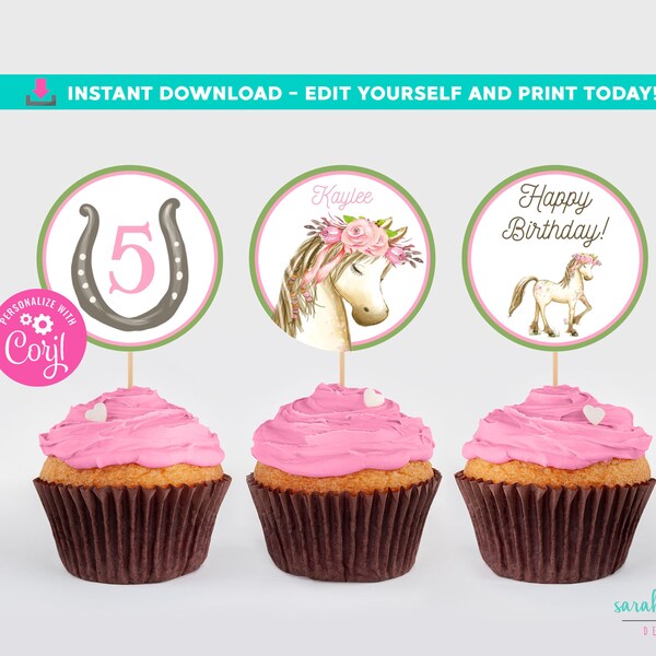 Horse Cupcake Topper - Etsy