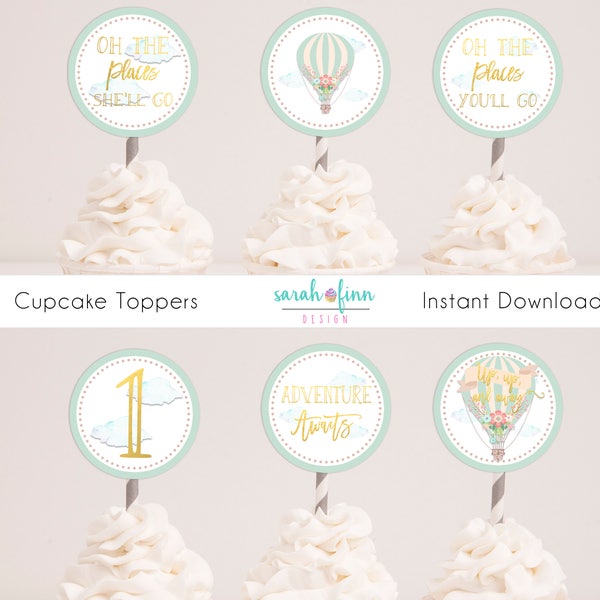 Hot Air Balloon Cupcake Toppers - Etsy