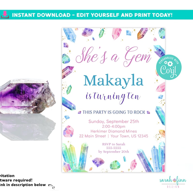 Geode Invitation - Etsy