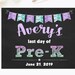 Mermaid First Day of School Sign First Day of Kindergarten Sign Purple ...