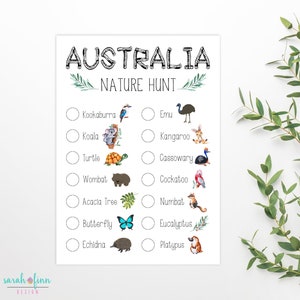 Australia Scavenger Hunt Australian Nature Hunt Printable Travel ...