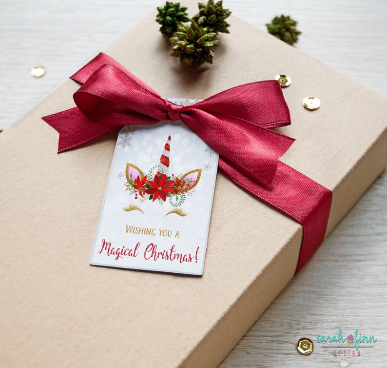 Unicorn Christmas Gift Tags Instant Download Printable Magical - Etsy