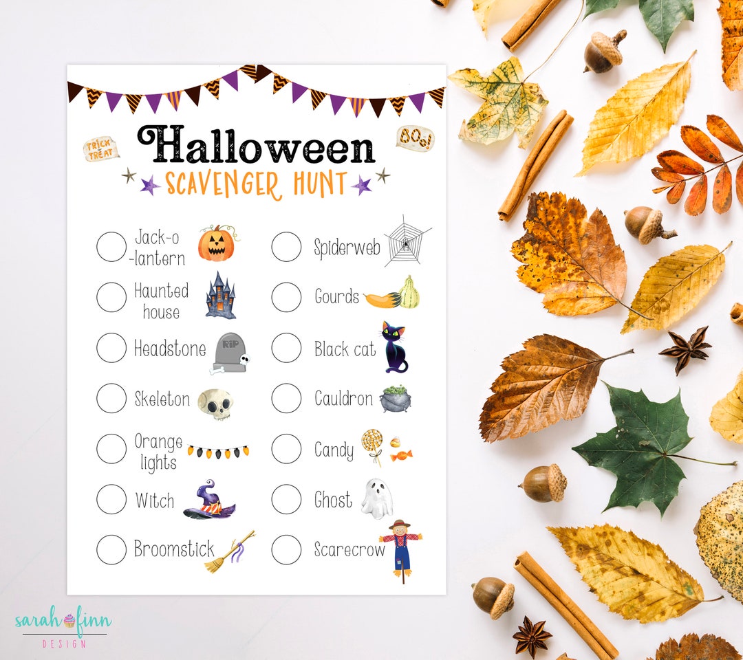 Halloween Scavenger Hunt Fall Scavenger Hunt Printable for Kids or ...