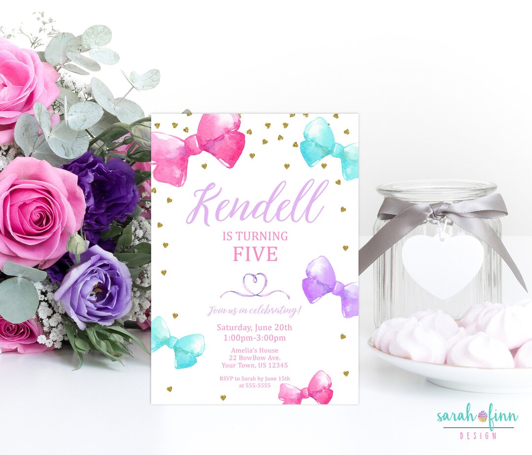 Bow Invitation Jojo Invitation Printable Invitation First Birthday ...