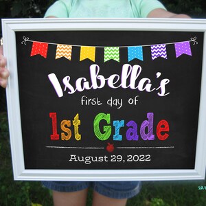 First Day of Preschool Sign Printable Back to School Sign Kindergarten ...