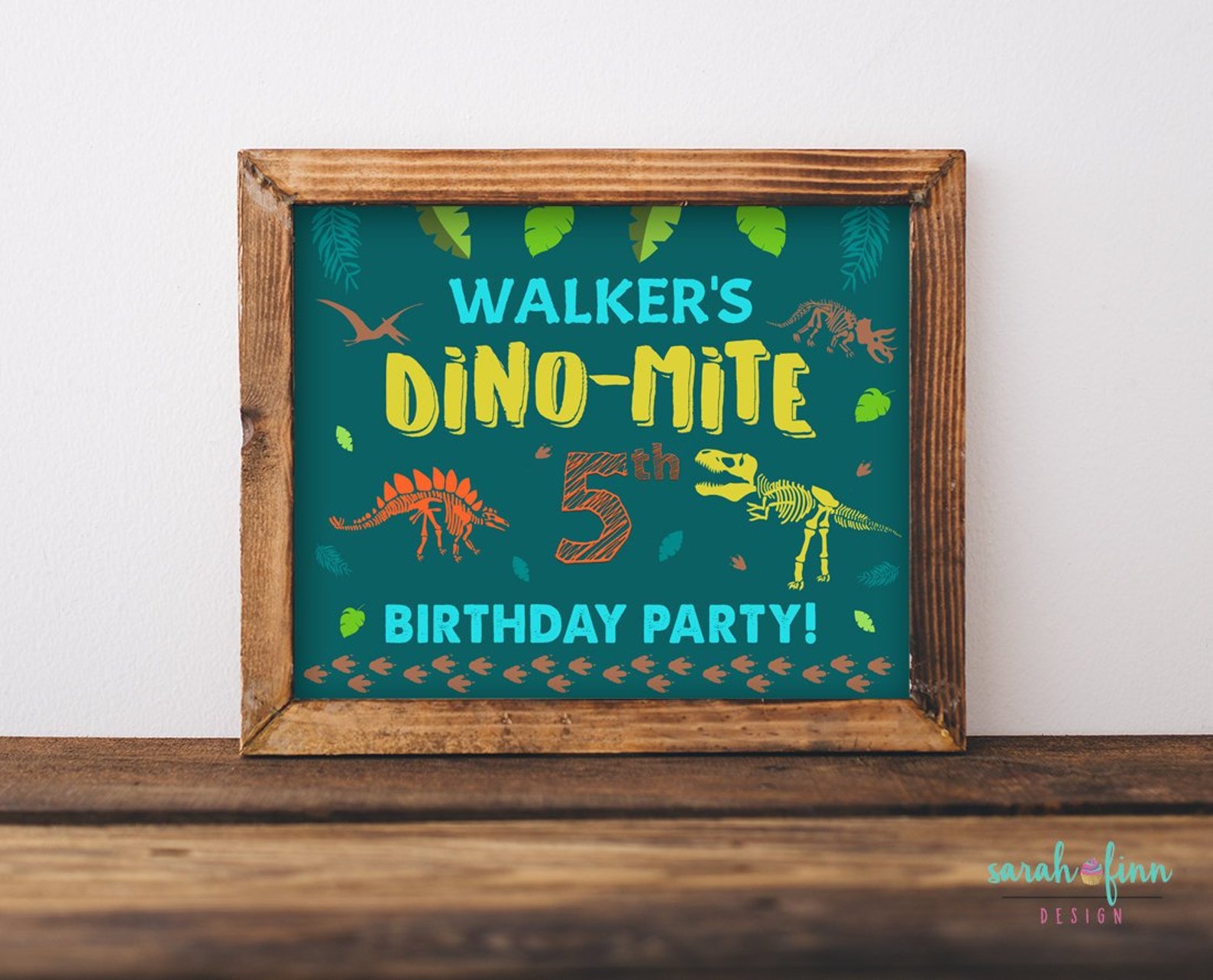 Dinosaur Welcome Sign Printable Dinosaur Fossil Birthday | Etsy