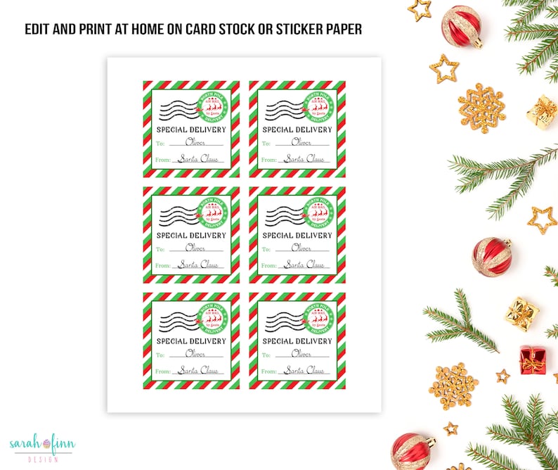 EDITABLE North Pole Gift Tag From Santa Christmas Tag Special - Etsy