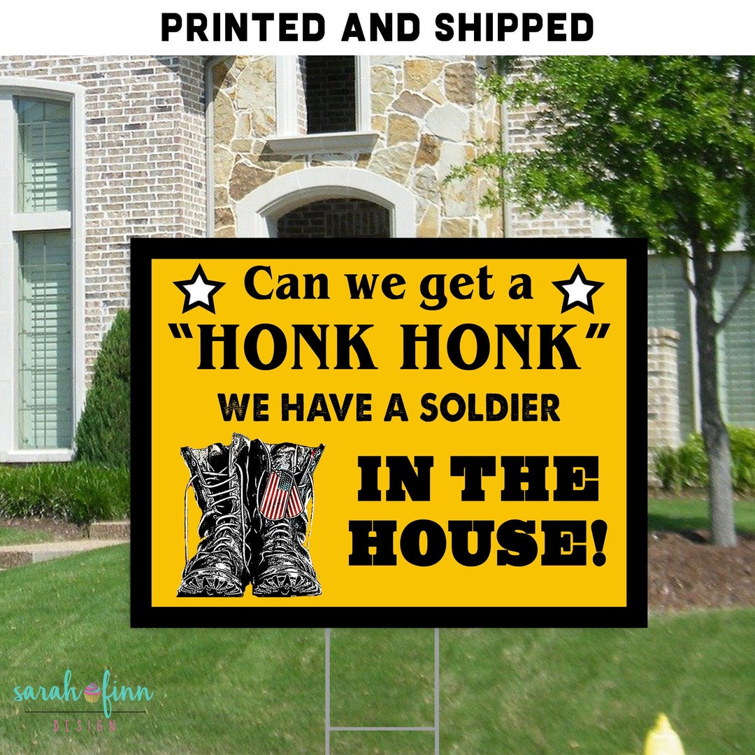 Military ARMY Welcome Home Yard Sign Boots in the House Army Welcome ...