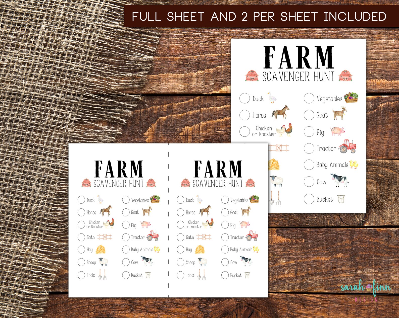Farm Scavenger Hunt Barnyard Scavenger Hunt Printable Kid - Etsy