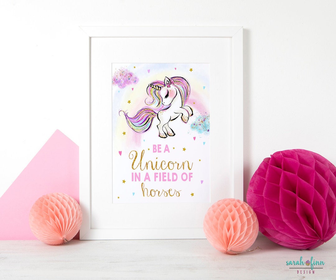 Unicorn in a Field of Horses Unicorn Birthday Party Decor - Etsy