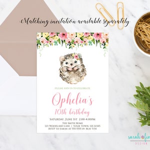 Hedgehog Favor Tags Editable Corjl Thank You Tags Birthday Party ...