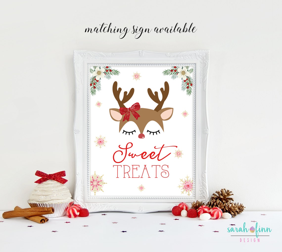 Adopt a Reindeer Printable Sign and Certificate Girl Winter - Etsy