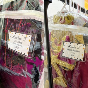 Dance Costume Cards Printable Garment Bag Labels for Dance Cheer ...