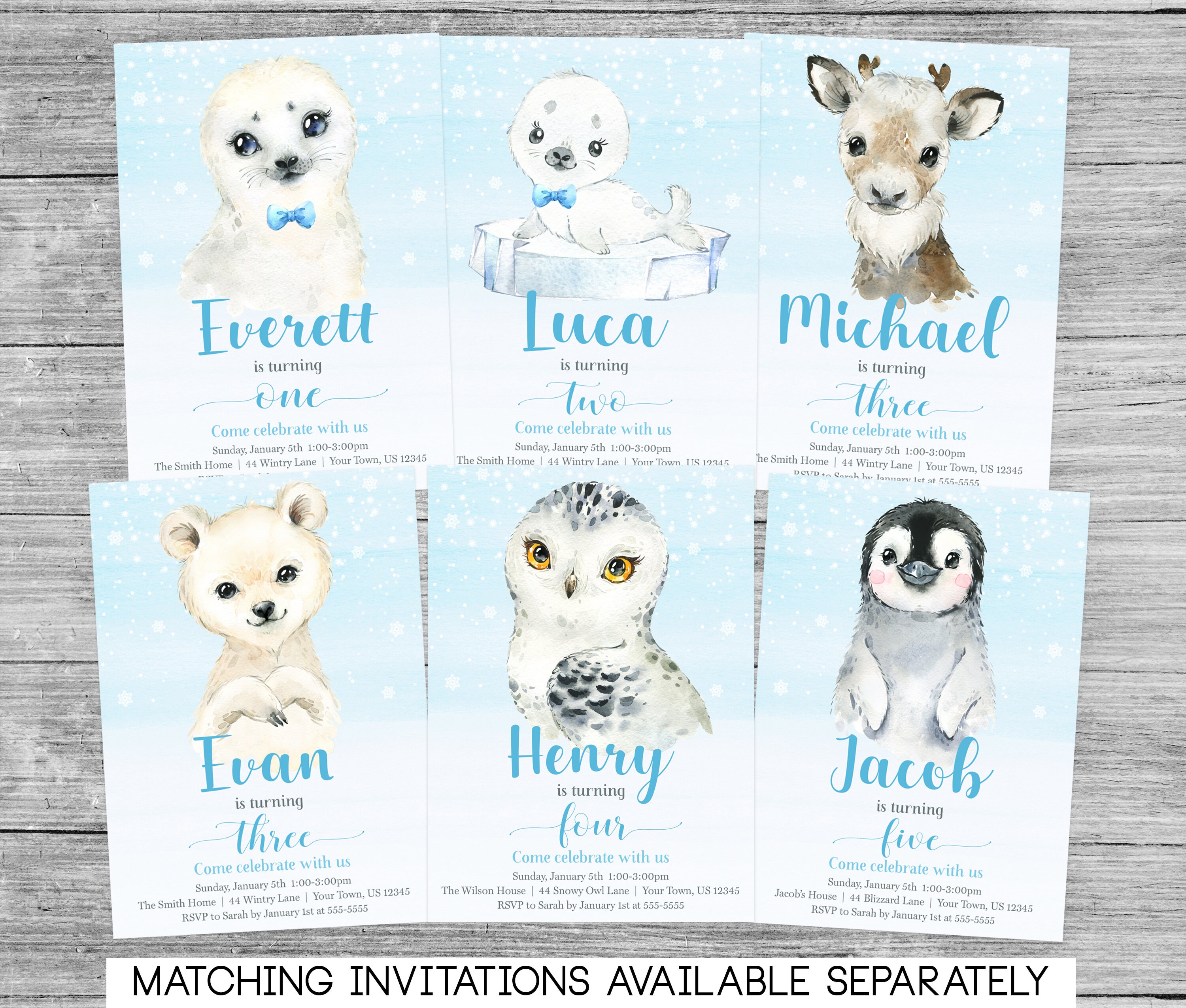 Arctic Animals Boy Happy Birthday Banner Printable Instant - Etsy