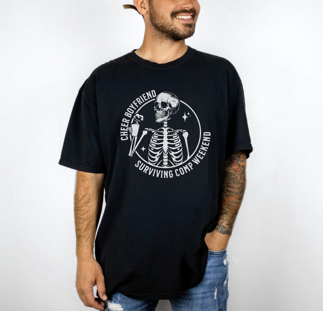 Cheer Boyfriend Shirt Skeleton Cheer Boyfriend Shirt Funny Tshirt Cheer ...
