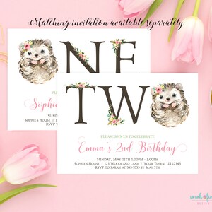 Hedgehog Happy Birthday Banner Printable Instant Download Girl Floral ...