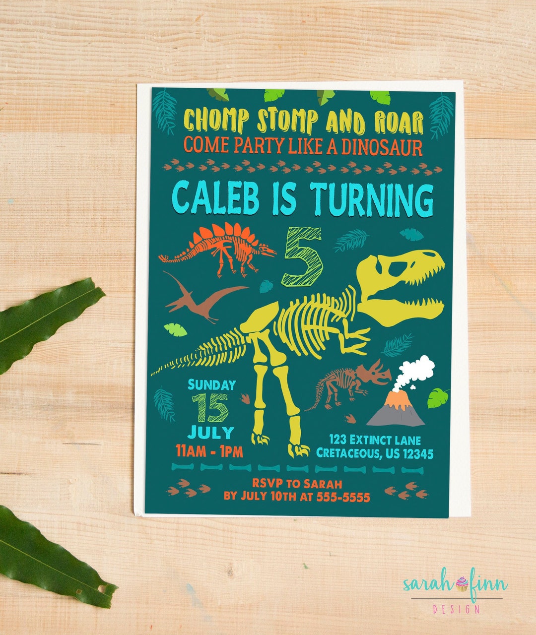 Dinosaur Birthday Invitation Dinosaur Party Printable Invitation ...