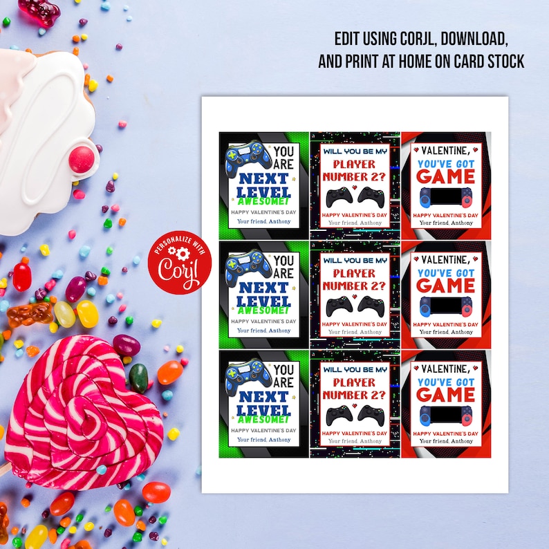 EDITABLE Video Game Valentine Cards, Gamer Valentine Cards for Kids ...