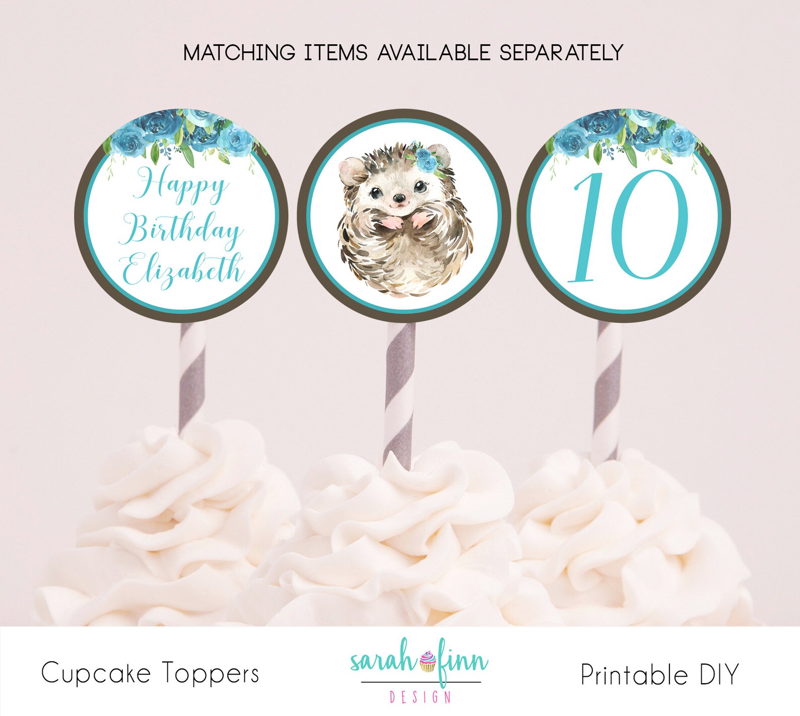 Hedgehog Happy Birthday Banner Printable Instant Download Girl - Etsy