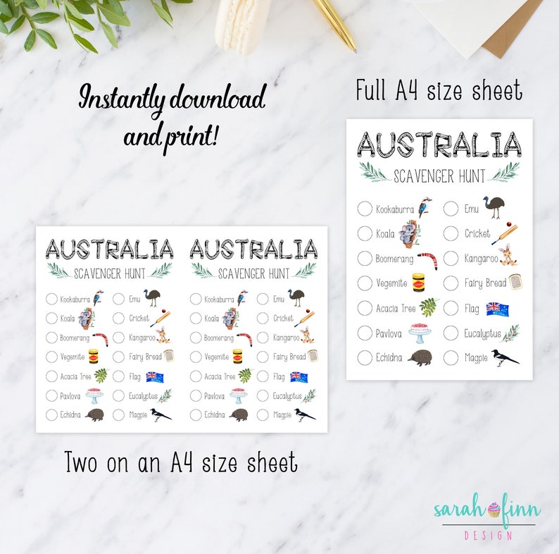 Australia Scavenger Hunt Australian Nature and Food Hunt - Etsy