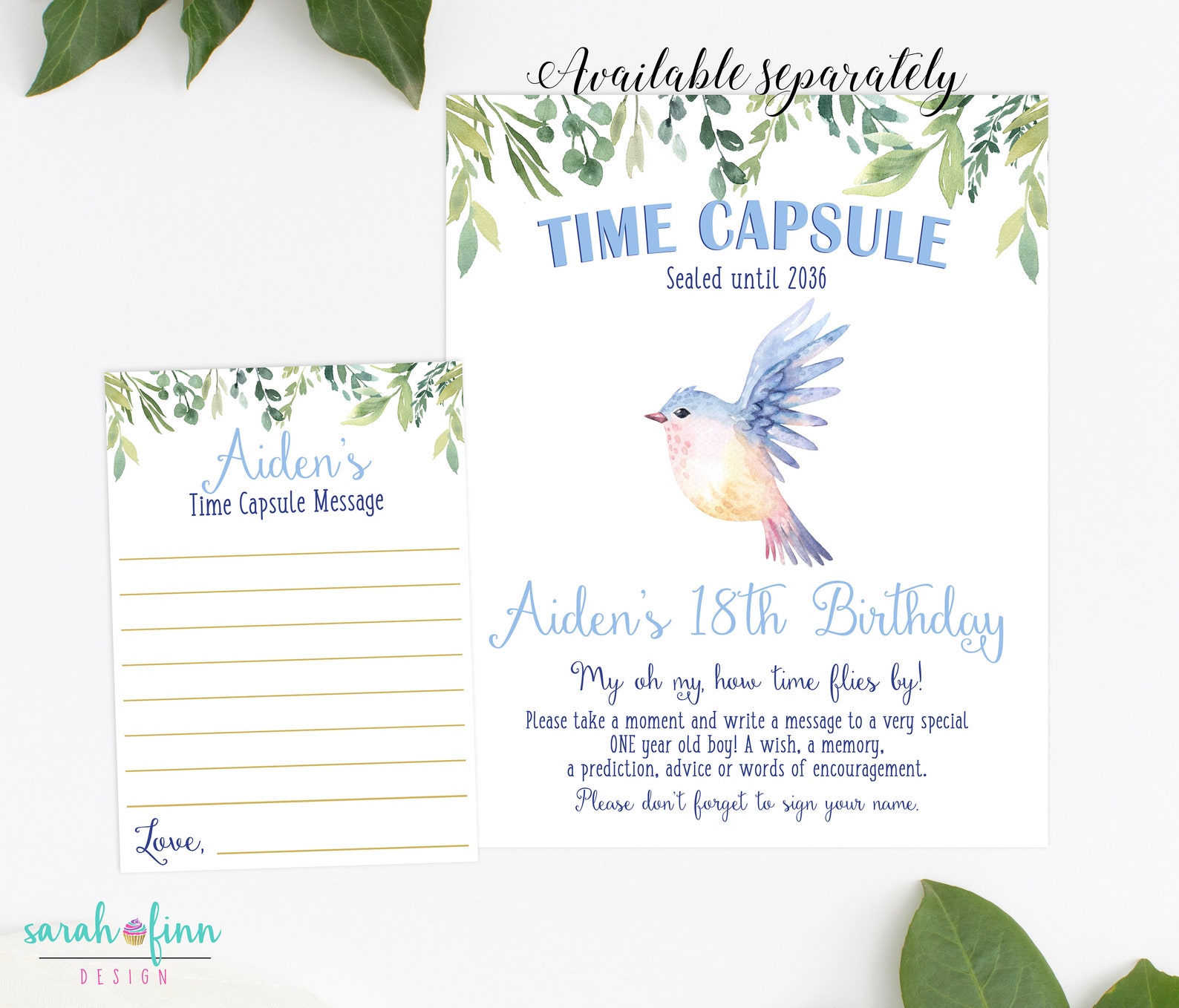 Bird Favor Tags Spring Bird Birthday Greenery Baby Shower - Etsy