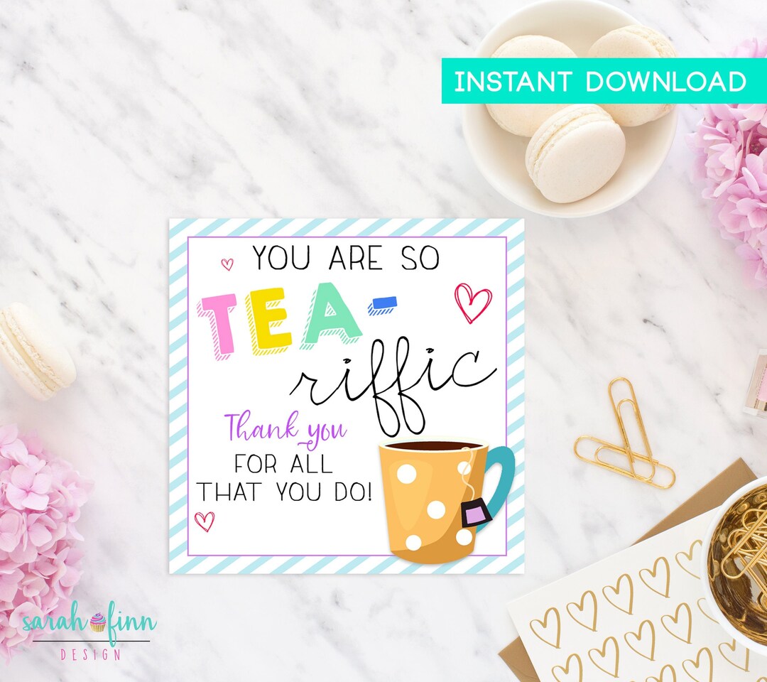 Tea Teacher Appreciation Gift Tag End of the Year Teacher Gift - Etsy
