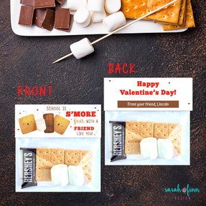 Editable Smores Valentines Day Treat Bag Toppers School Valentine's S ...