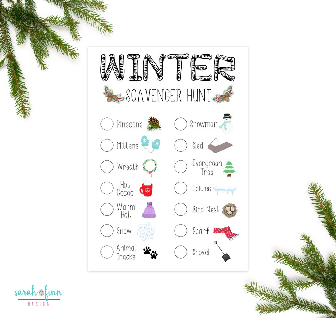 Winter Scavenger Hunt Quarantine Activities Printable Indoor and ...