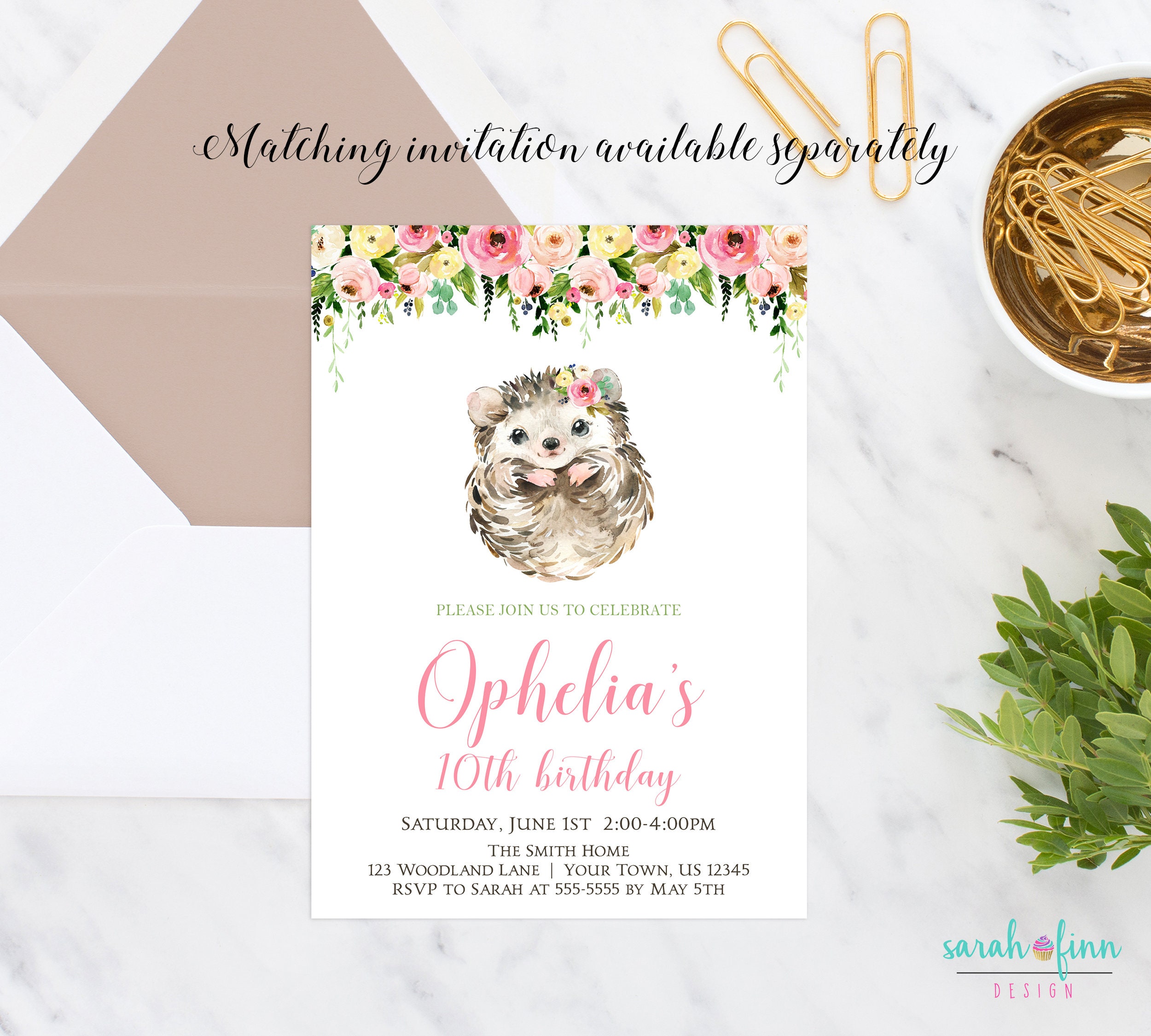 Hedgehog Birthday Welcome Sign Hedgehog Floral Woodland Party - Etsy