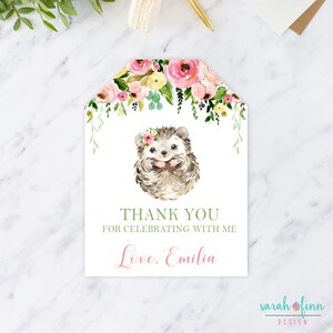Hedgehog Birthday Printable Party Pack Girl Hedgehog Woodland Floral ...
