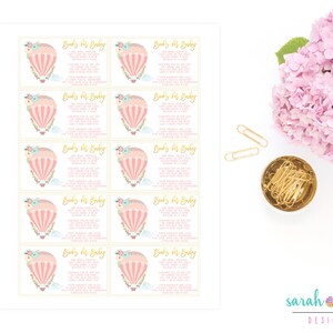 Bring a Book Insert Hot Air Balloon Baby Shower Baby Shower Books for ...