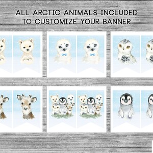 Arctic Animals Boy Happy Birthday Banner Printable Instant Download ...