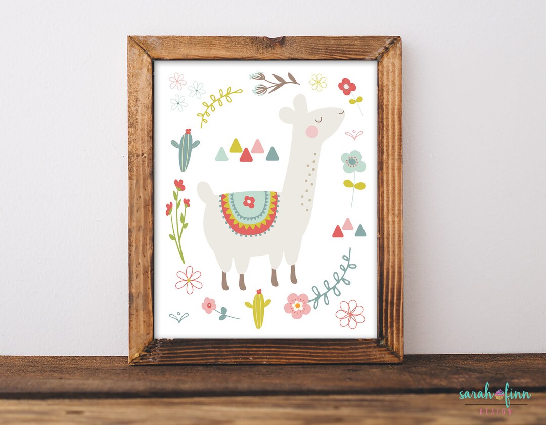 Llama Print Llama Wall Art Alpaca Print Whimsical Llama Decor Llama ...