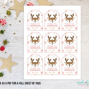 EDITABLE Boy Reindeer Deer Birthday Favor Tags Party Thank You Tags ...